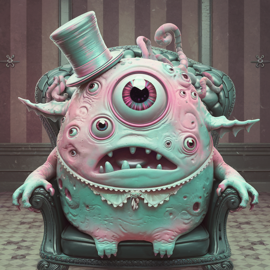 Cute Whimsical Monster art