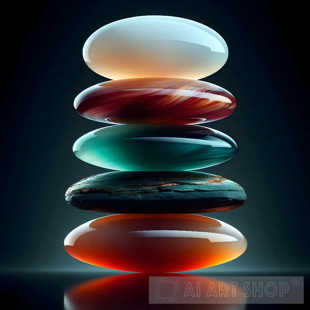 Stacked Opals, Opals, Gemstones, Precious Stones, Wall Art, Paintin...