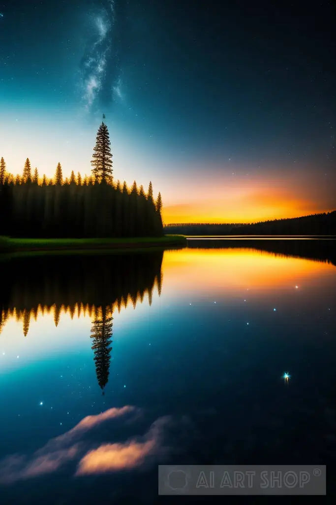 Star Forest Reflection Star Sky Reflection