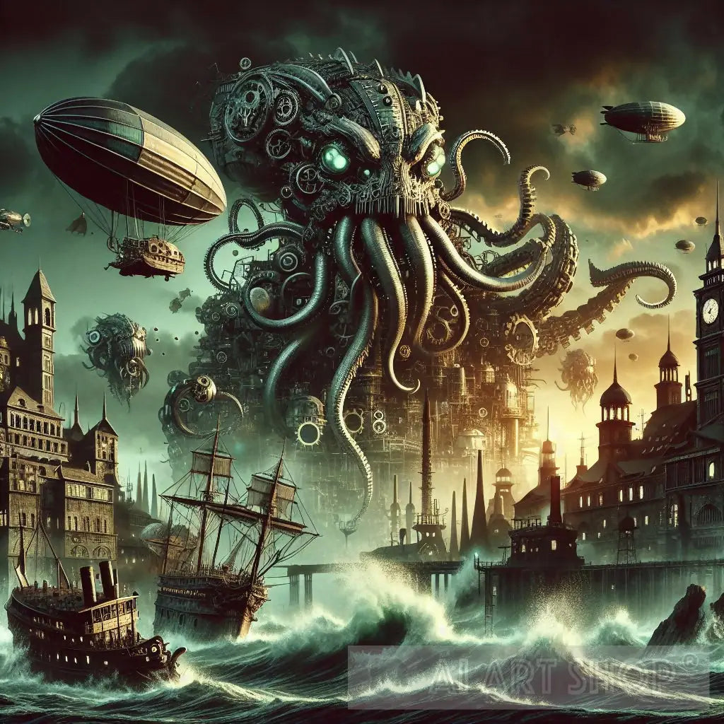 Steampunk Cthulhu Emerges! | Mechanical Leviathan Terrorizes Jules ...