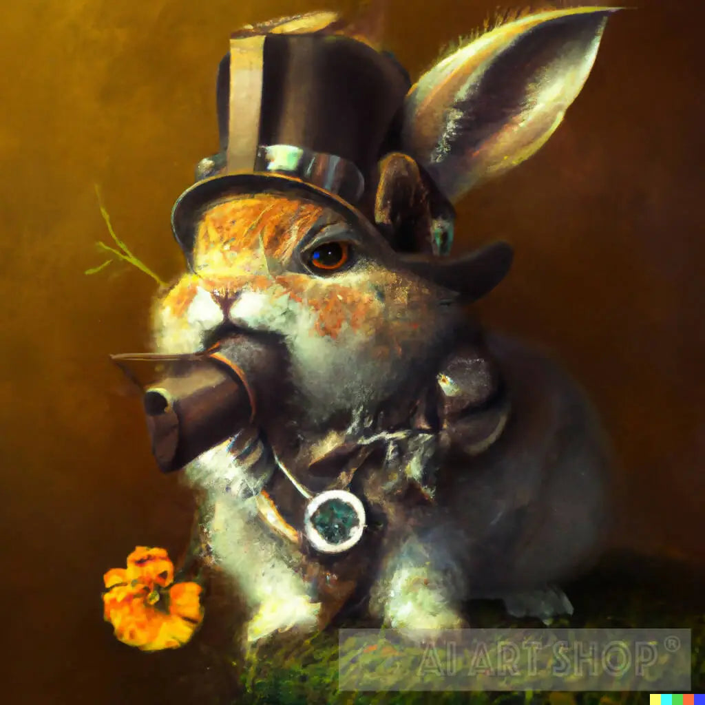 Steampunk Rabbit 'The Boss' AI Art