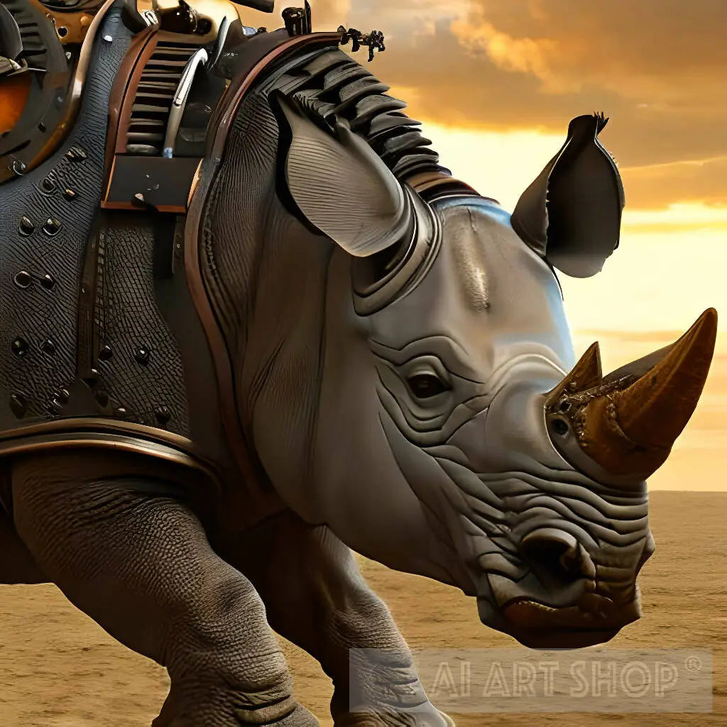 Steampunk Rhino-Cyborg Hybrid