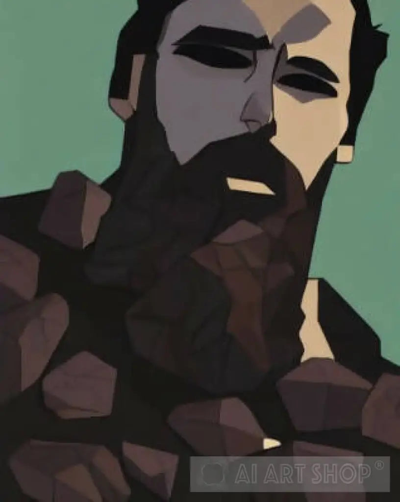 Man Stone Face Stoic Portrait