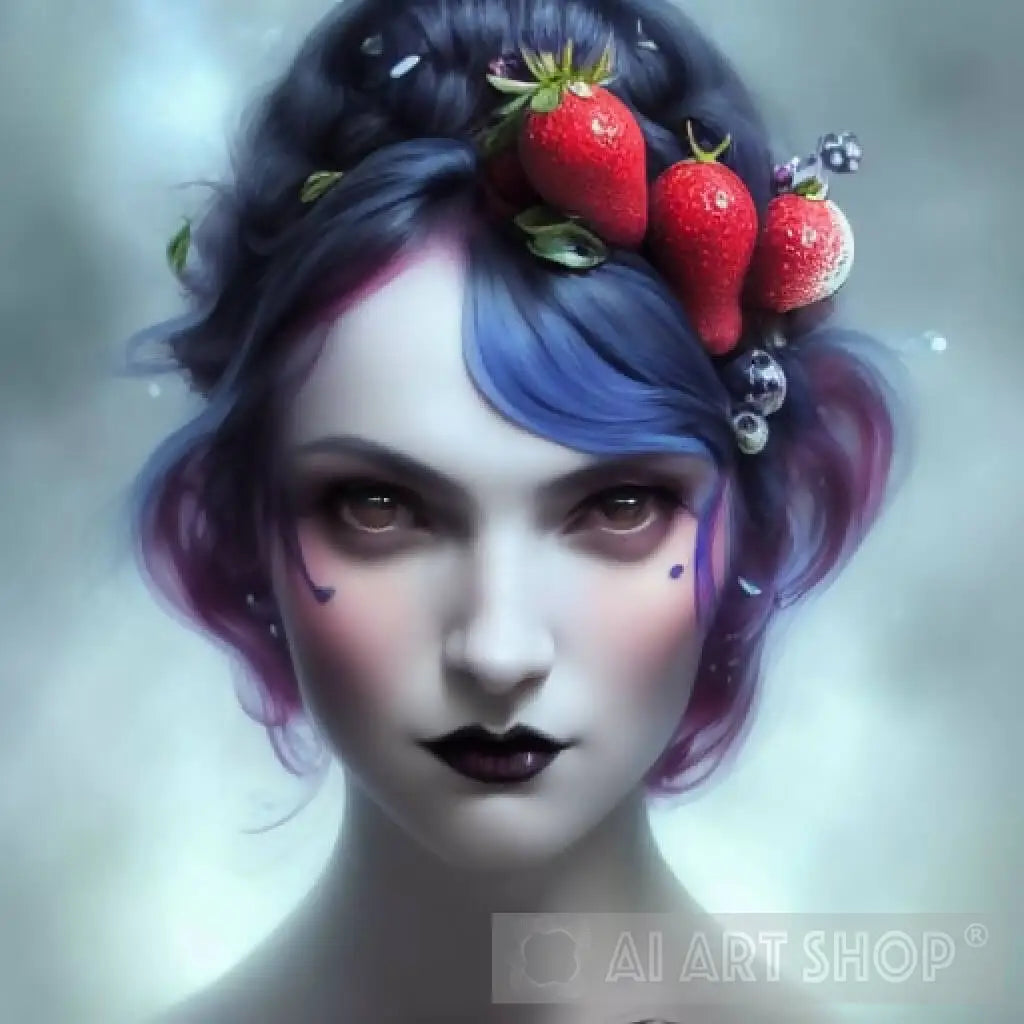 Lady strawberries blueberries