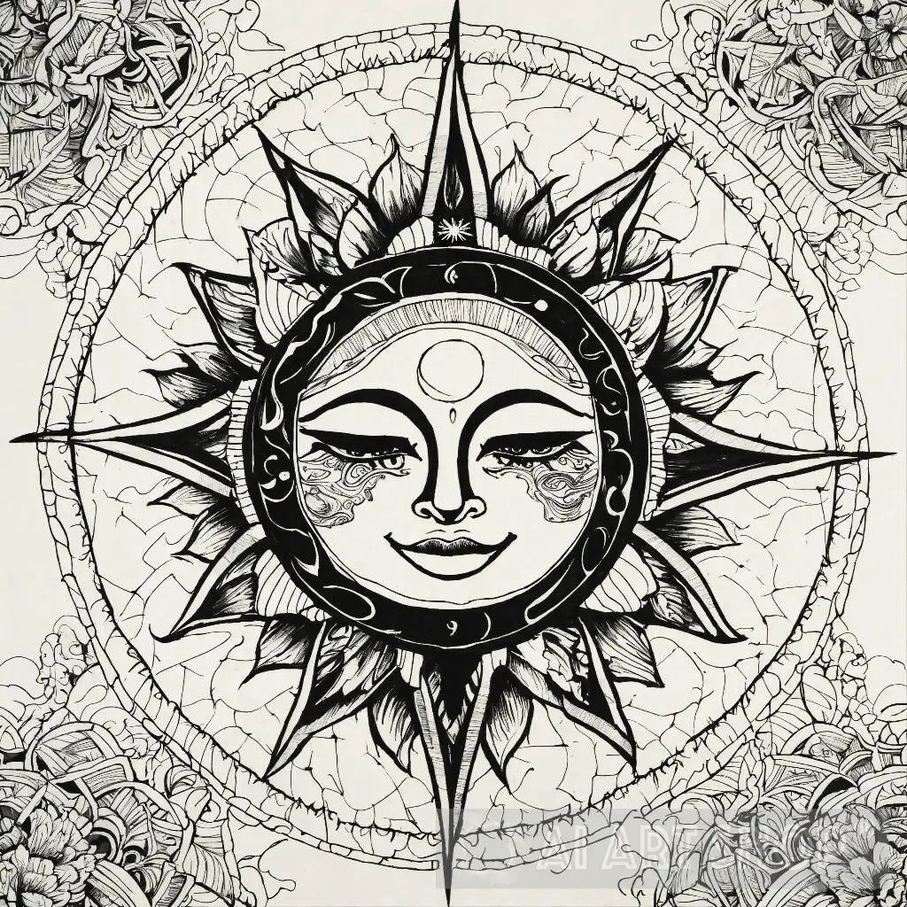 style drawing of a sun with a very welcoming and smiling