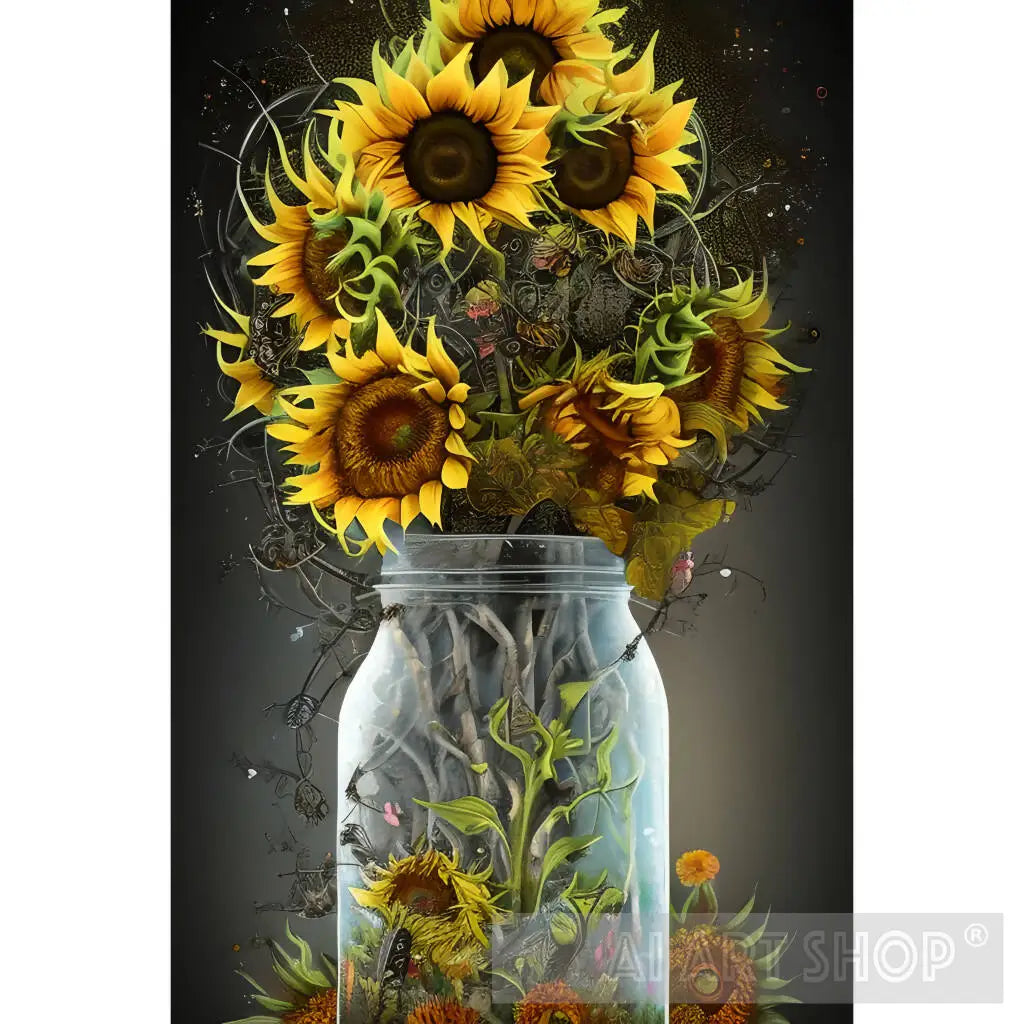 Sunflower in a Mason Jar