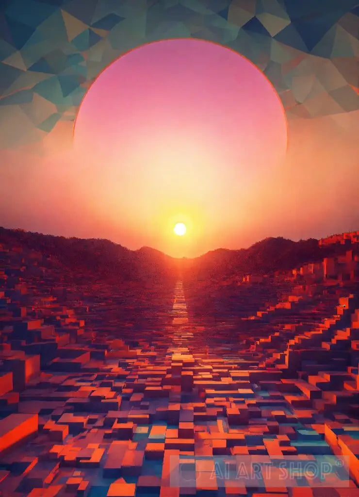 sunrise from geometric figures.