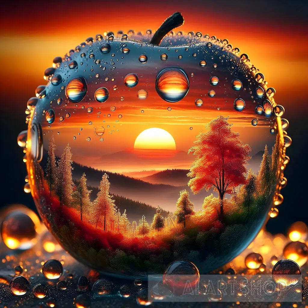 Sunset Apple Wall Art - Serenity, Nature, Beauty | Elegant Home Dec...