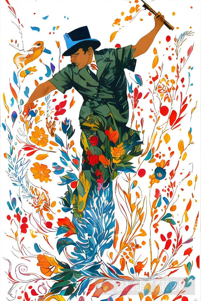 surfing the flowers, painting, art, fantasy art, canvas, fantastic,...