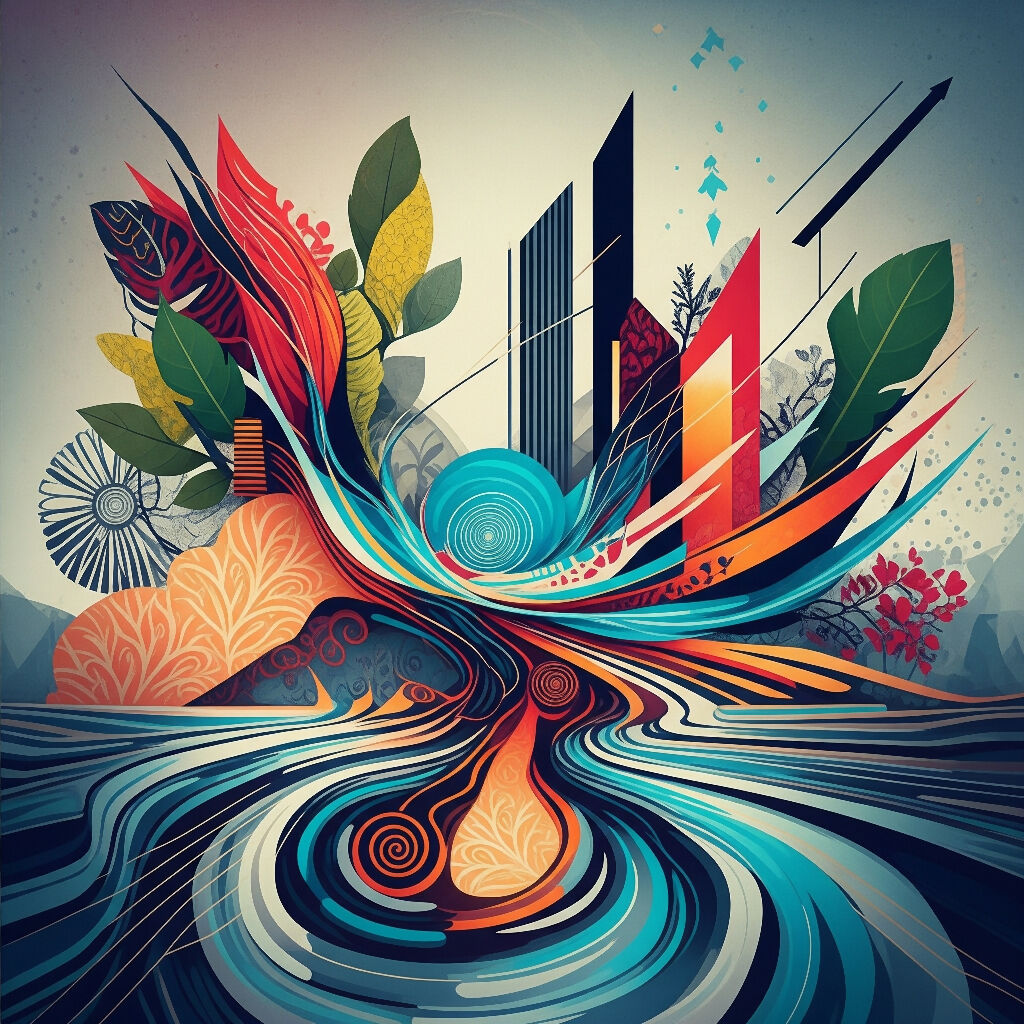 Abstract Nature Fusion - A Dynamic Blend of Organic and Geometric E...