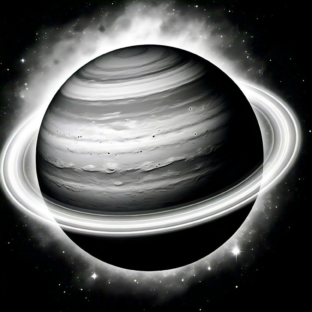Galactic Majesty - AI-Generated Surrealism Art of a Saturn-like Planet