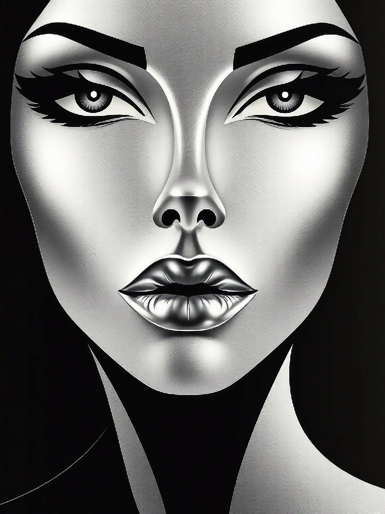 Silver woman´s face No. 3