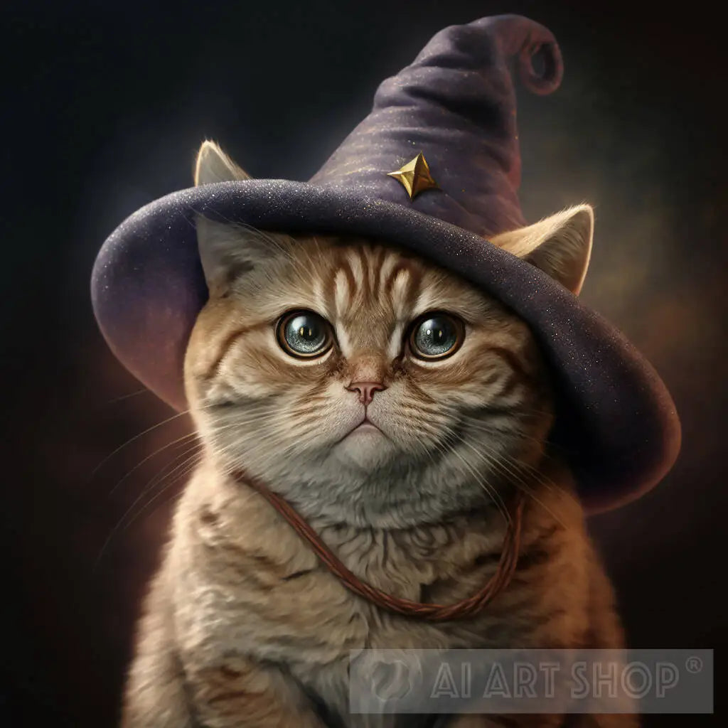Cat, Tabby, wizard, hat