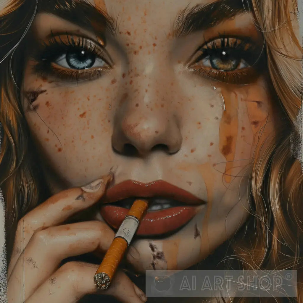 Expressive Emotion: Tears and Ashes – Captivating Close-Up Imagery