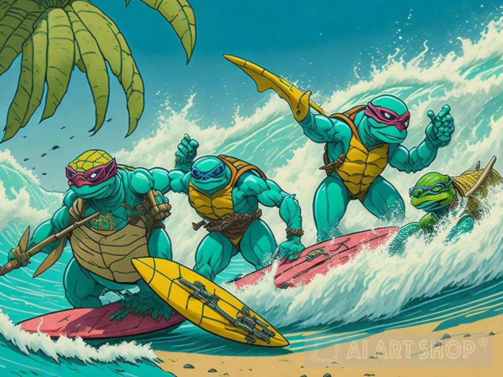 Conquer the Waves with TMNT: Teenage Mutant Ninja Turtles Surfboard...