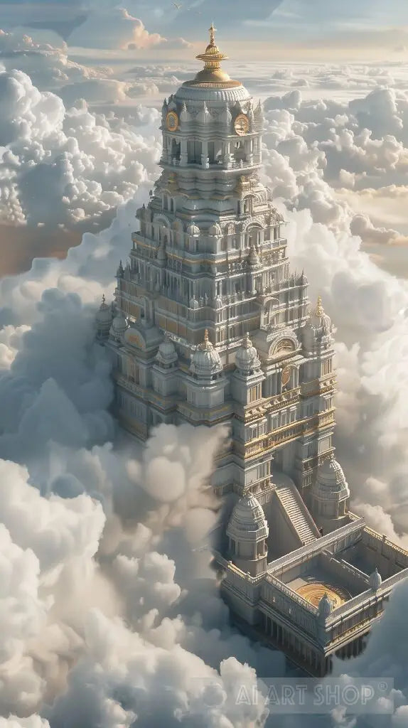 Temple in clouds