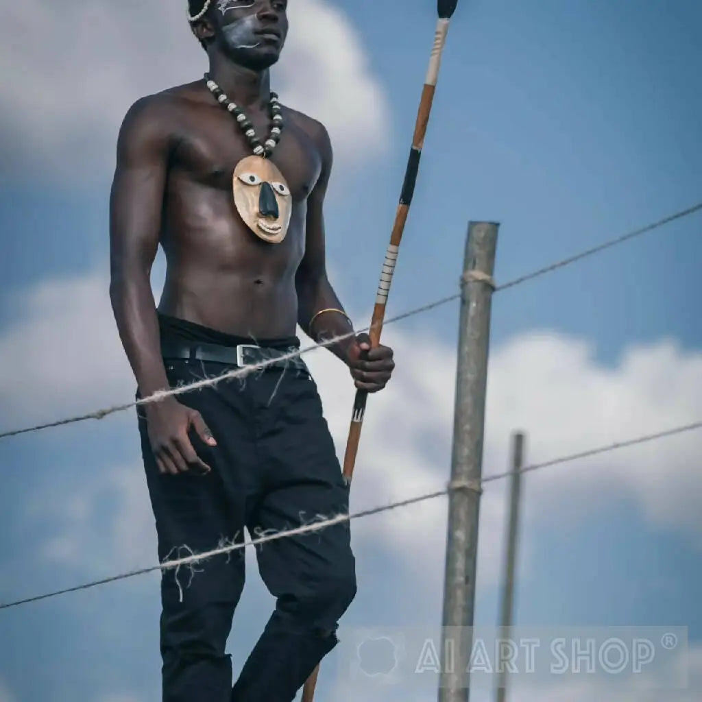 AFRICAN,WORRIOR,BLACK,MAN,