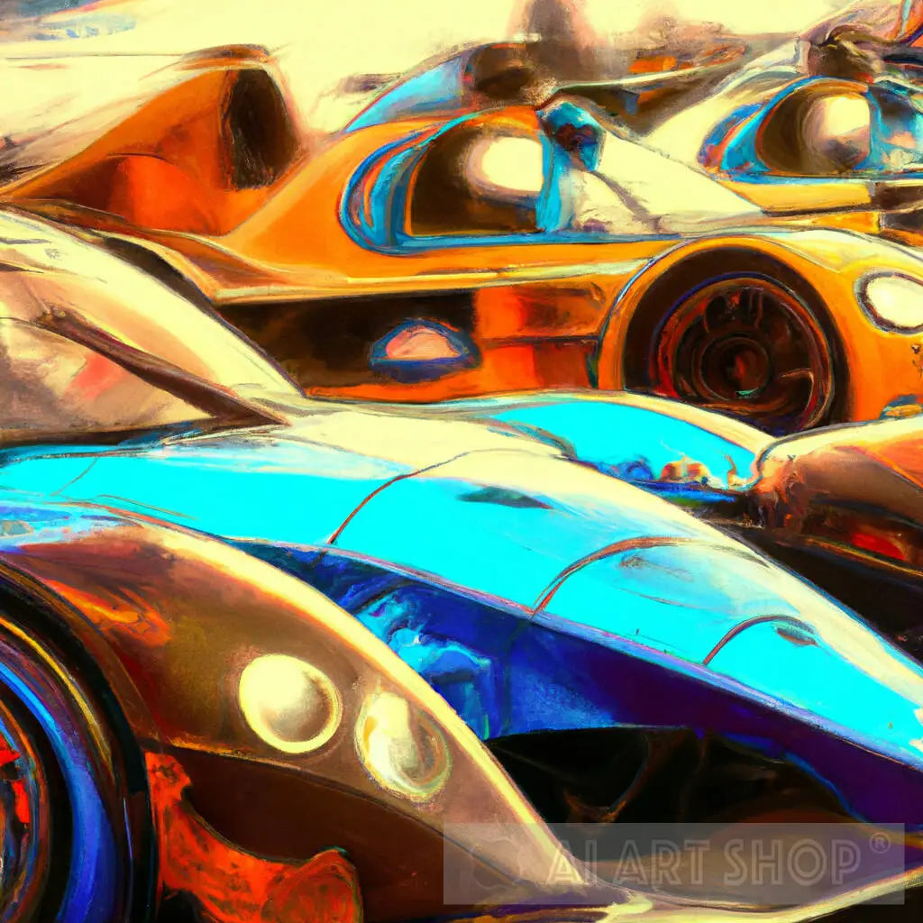 The Autodrome: High-speed fantasy racing cars AI generated comic bo...