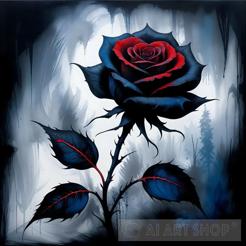 The Black Rose Painting
