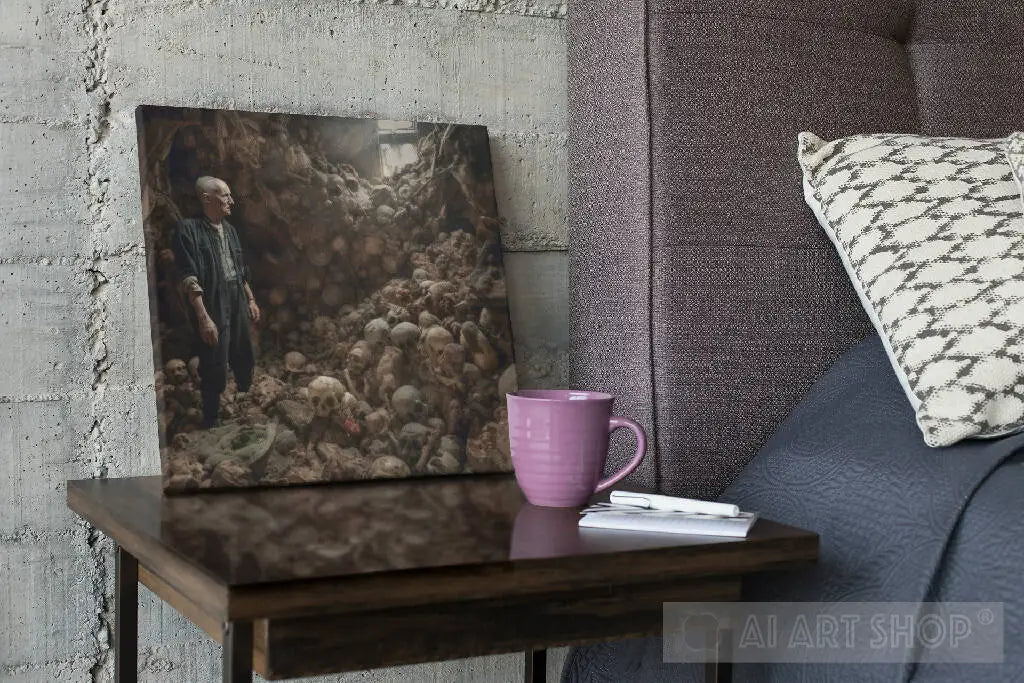 Macabre Art, Human Skulls, Aging and Decay, Sunlit Scene, Elderly C...