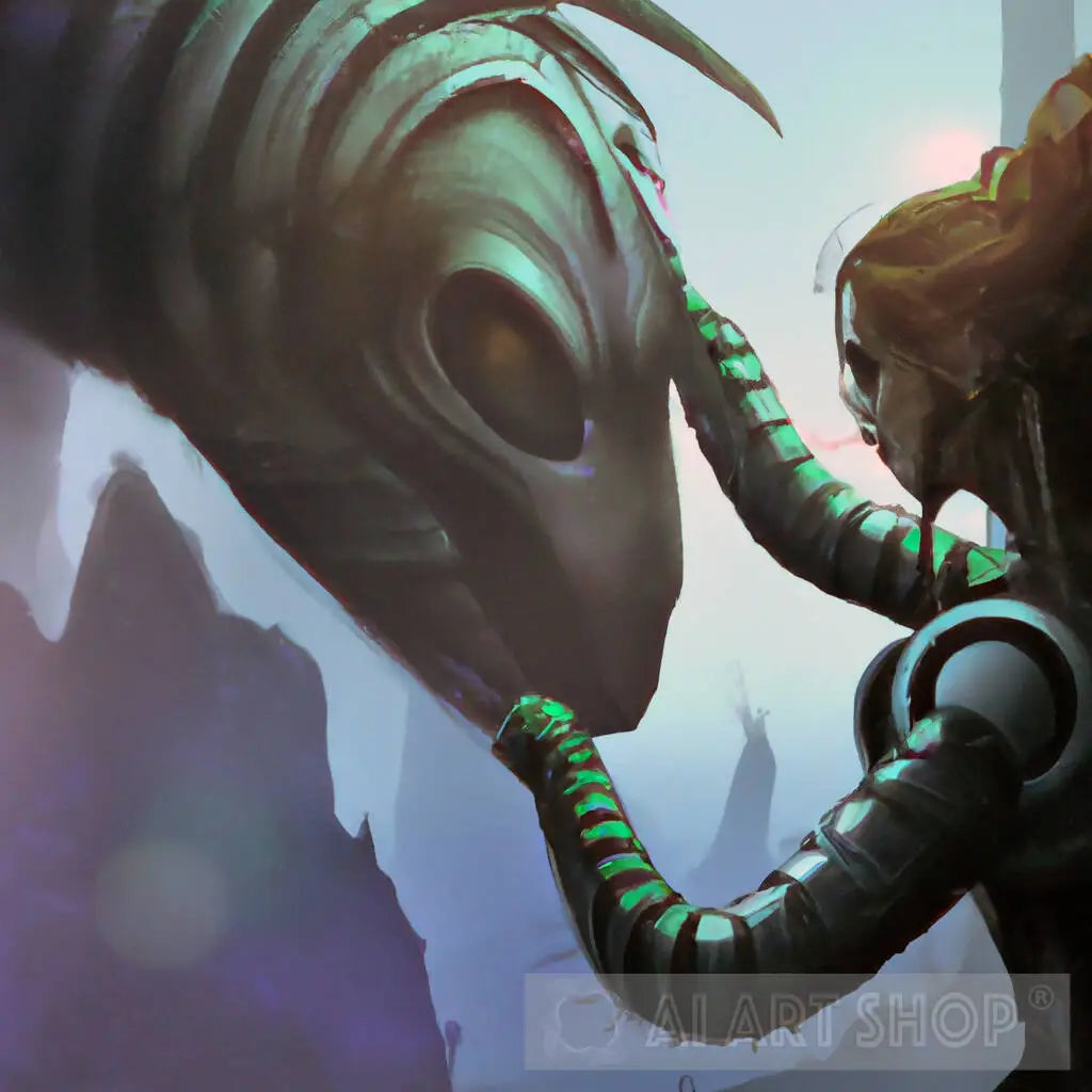 The Cosmic Bond: AI generated comic book style sci-fi art painting ...