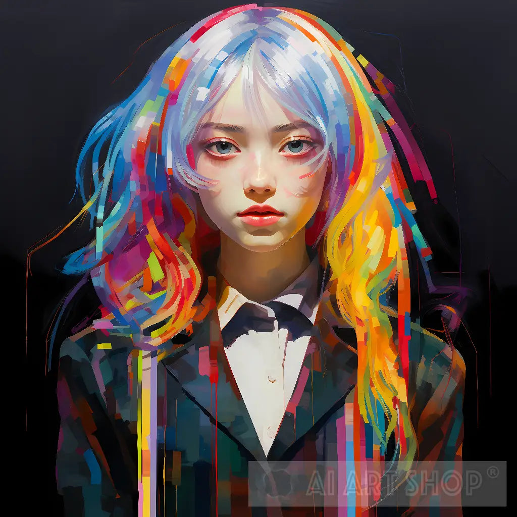 Digital AI Artwork of an Enlightened Student with Brilliant Colors