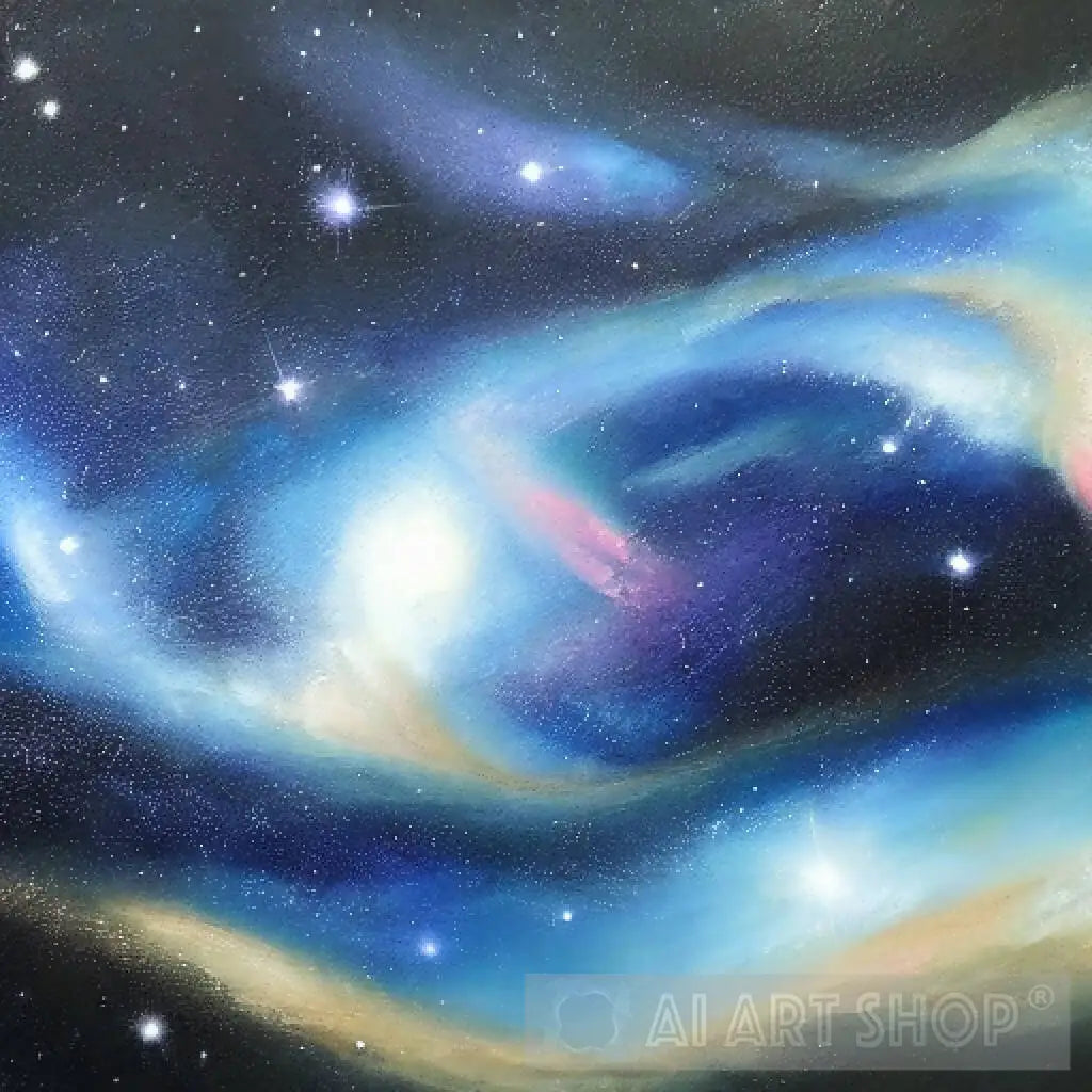 Galaxy, Space, Cool, Blue, Purple, Oil, Painting, Oil Painting