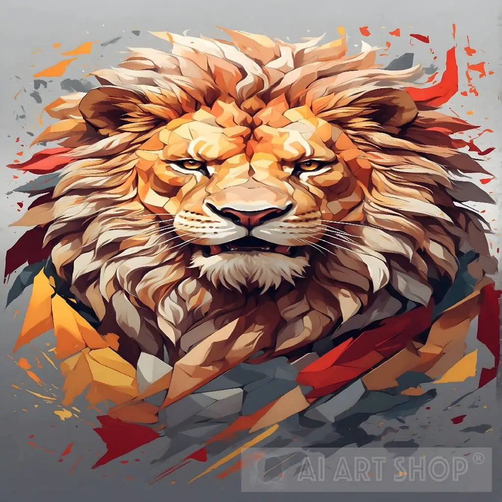 The Majestic Lion's Gaze, Lion Magic, Lion Art, Majestic Gaze,