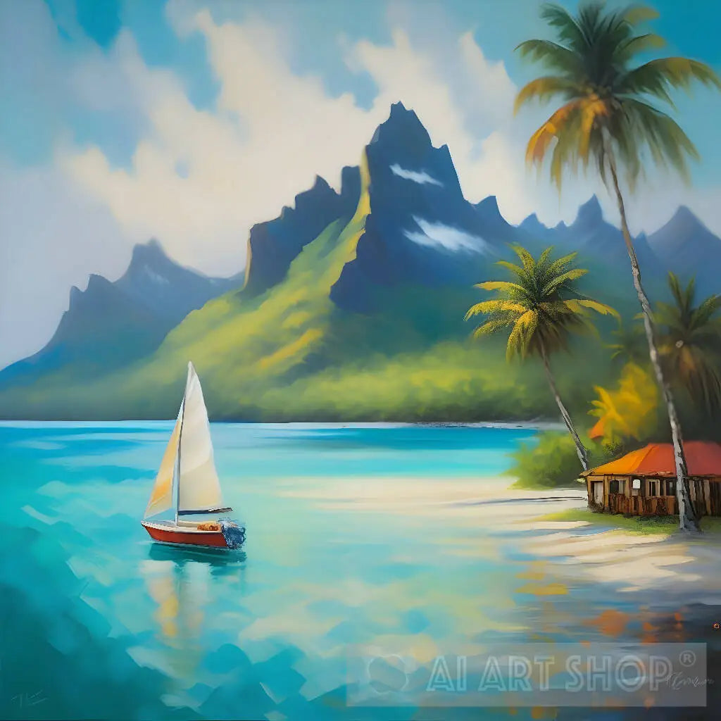 The picturesque Bora Bora beach