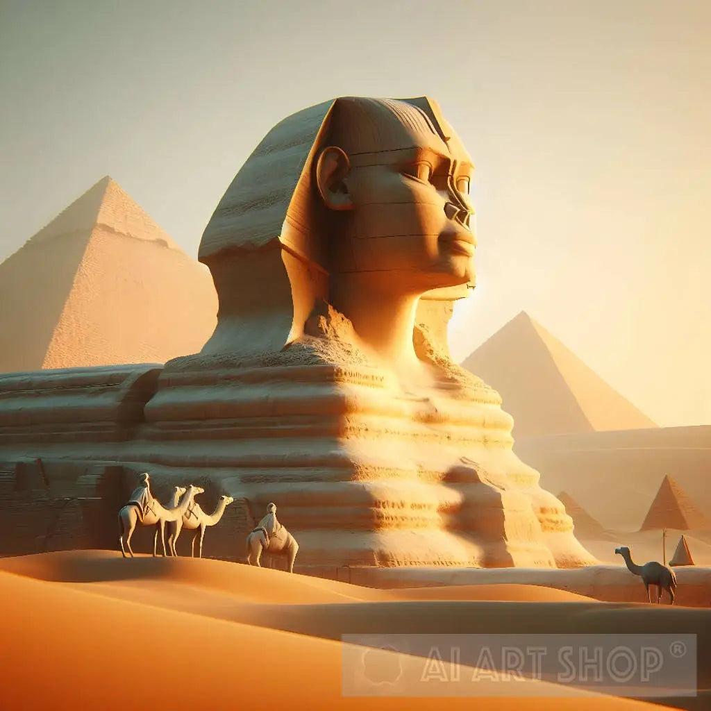 The Pyramids of Giza, Egypt's architectural marvels.