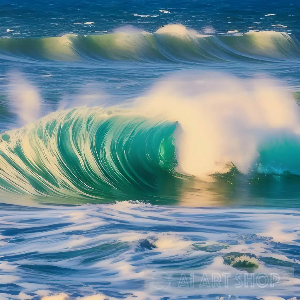 Oceanic Tranquility, Dynamic Waves, Liquid Serenity, Shifting Seas,...