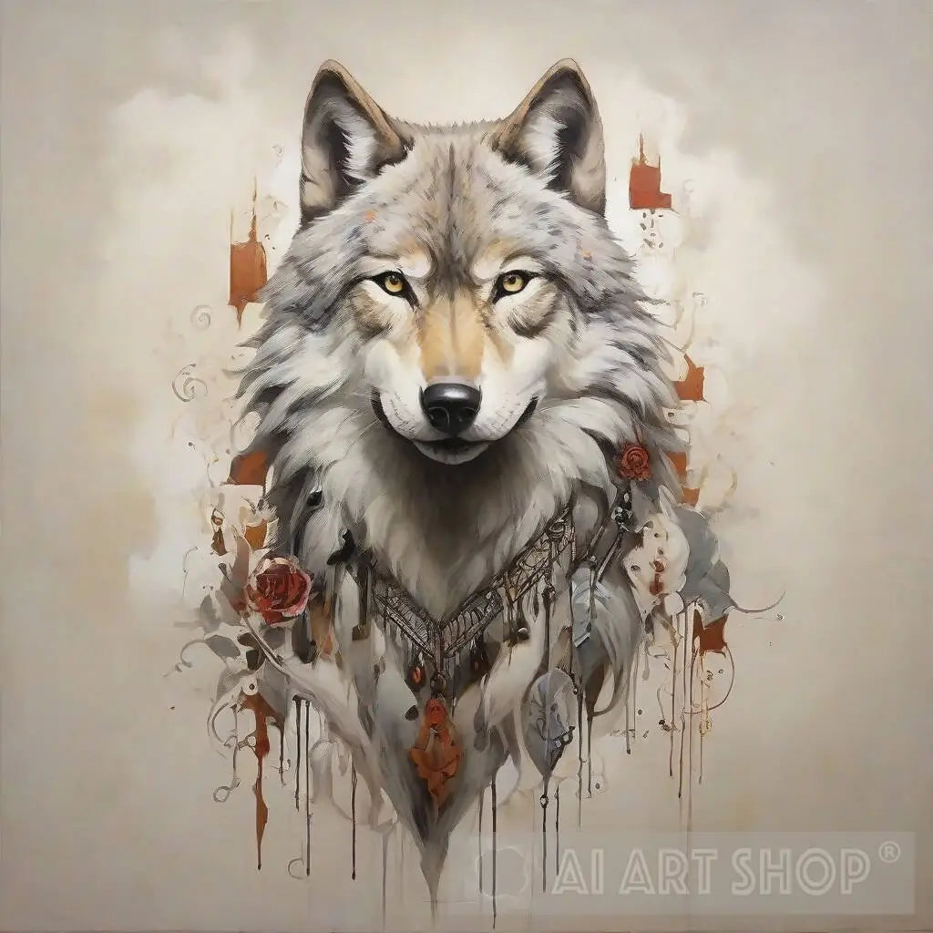 1. #WallWolfArt 2. #NatureInspired 3. #WildlifeExpression 4. #LoneW...