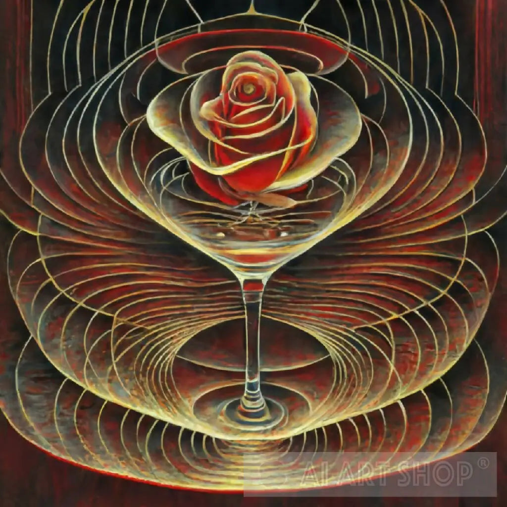 Thin lines in pen and ink, forming the circumference of a glass of ...