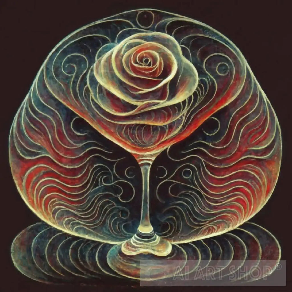 Thin lines in pen and ink, forming the circumference of a glass of ...