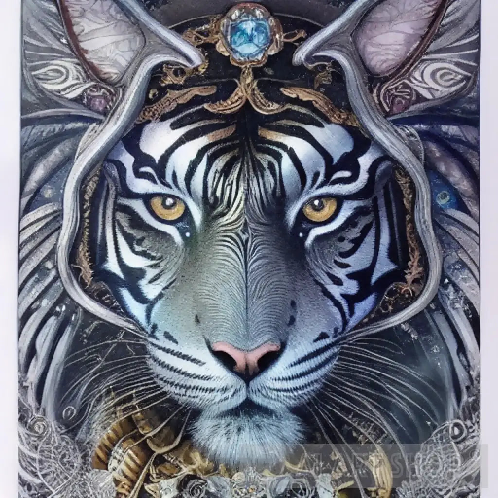 Tiger Strong Tiger Tiger Mixed Fantasy, Colors, Art, Oil Paintings,...