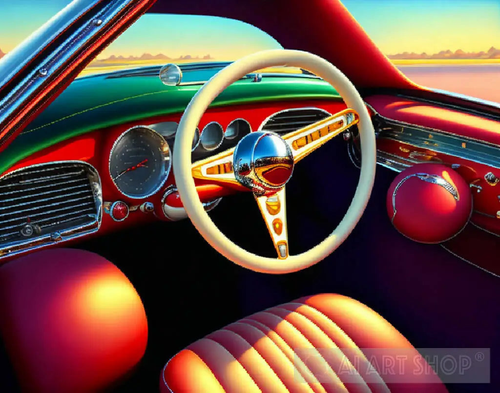 Timeless Classic: AI generated art painting of the interior of a vi...