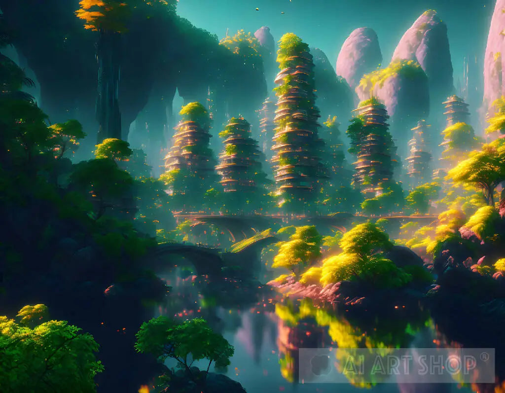 Temple, nature, ancient, city, lake, green, mountains