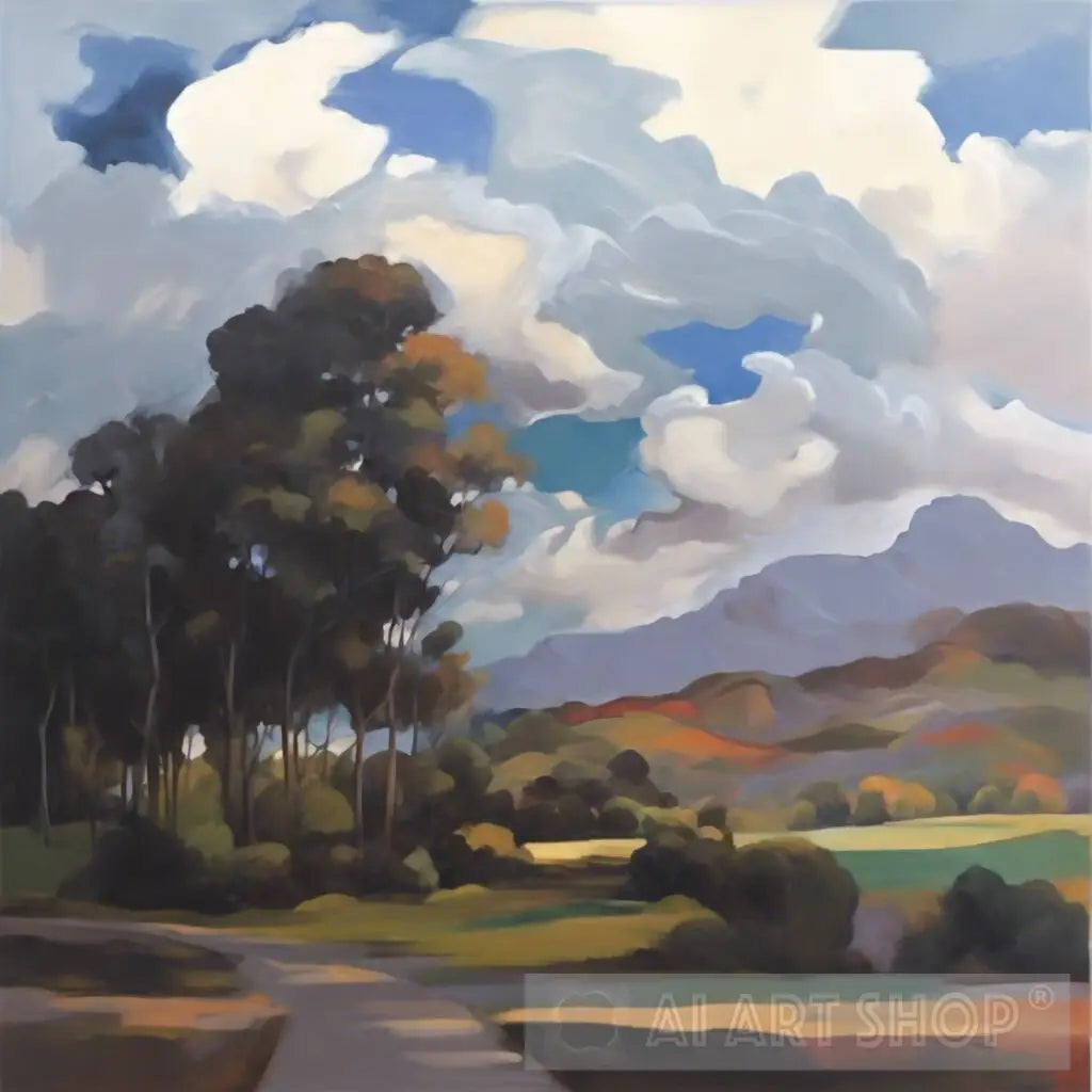 Tranquil Journey: Abstract Roadscape Painting | Dynamic Beauty