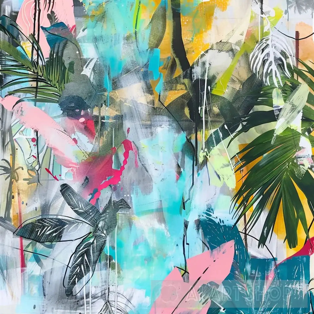 Tropical Flora Collage - Abstract Paradise Art