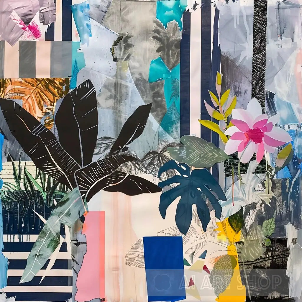 Tropical Paradise - Abstract Contemporary Collage