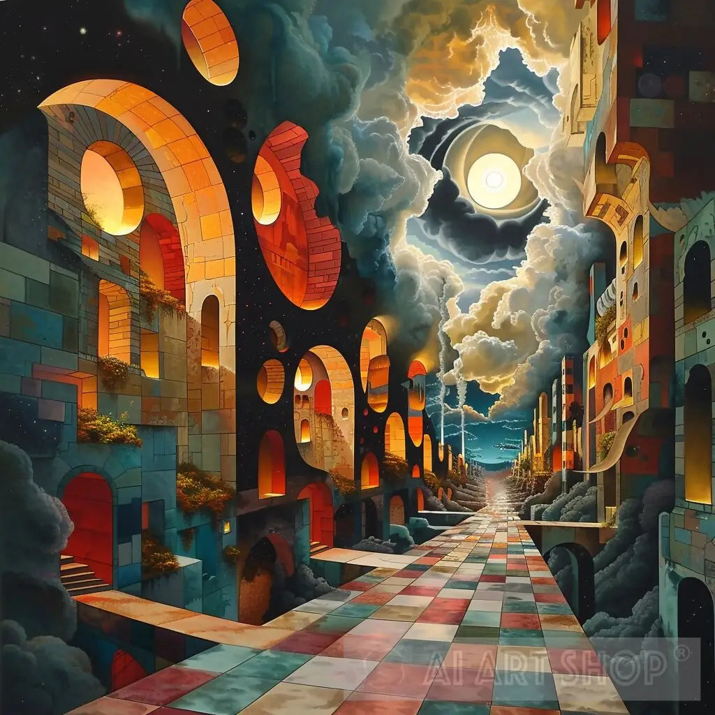 Twisted Future Cityscape - Pop Surrealism Art