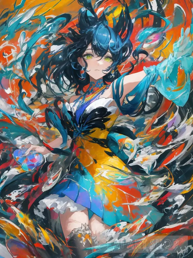 Twisty and abstract with anime girl