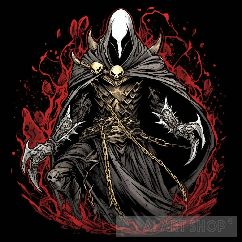 two,claw,two claw,2,2 claw,revenant,evil,red,black,white,cloak,evil...