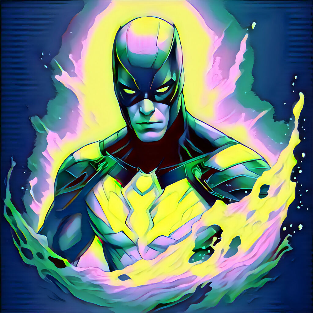 Neon Superhero AI Art Futuristic Digital Artwork