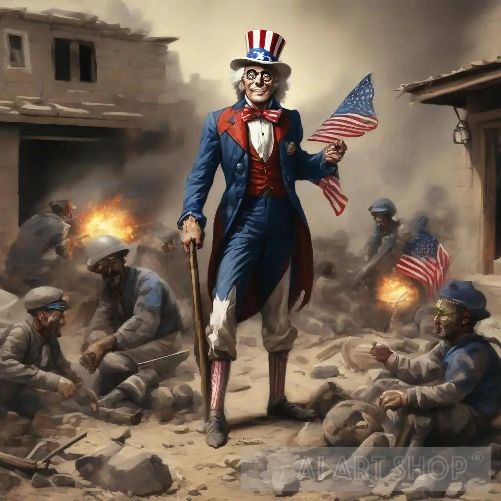 US Uncle Sam Gaza Peace