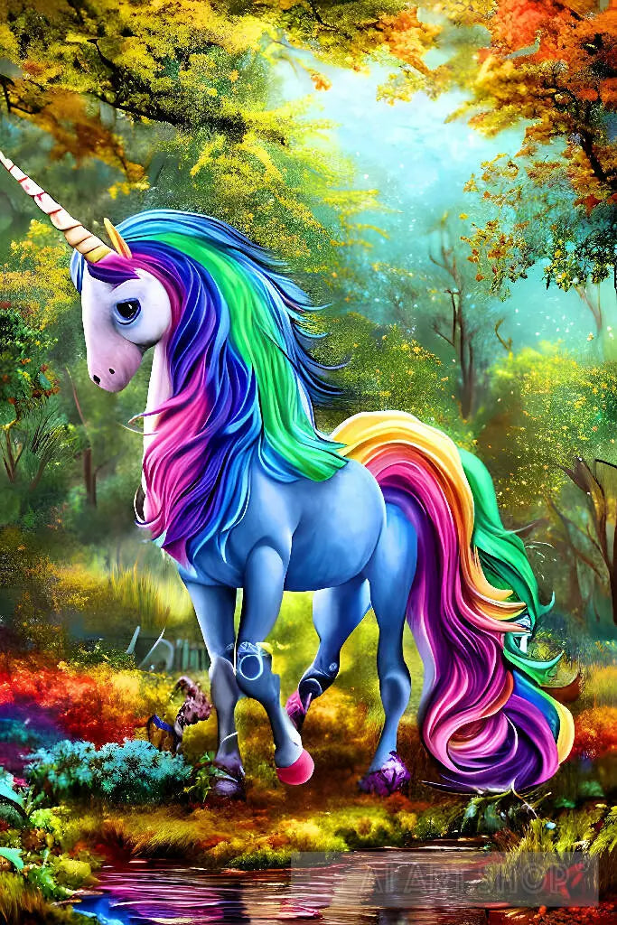 Unicorns, Horses, Nature, nature Background, colorful background, t...