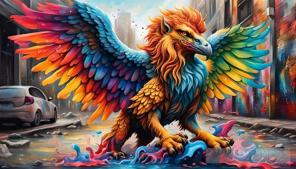 griffin urban fantasy mythical creatures street art graffiti mythol...