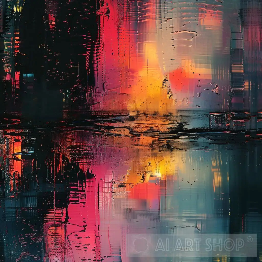 Urban Mirage - Abstract Cityscape Art in Vibrant Colors