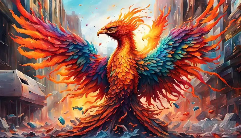 phoenix urban fantasy mythical creatures street art graffiti mythol...