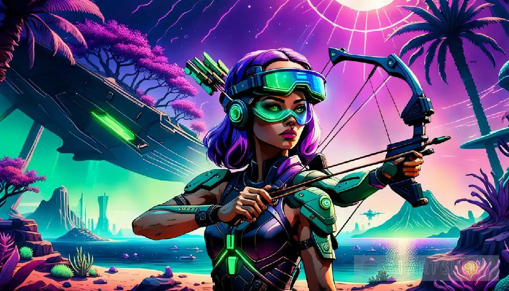 Cyborg Fantasy Archery Lady